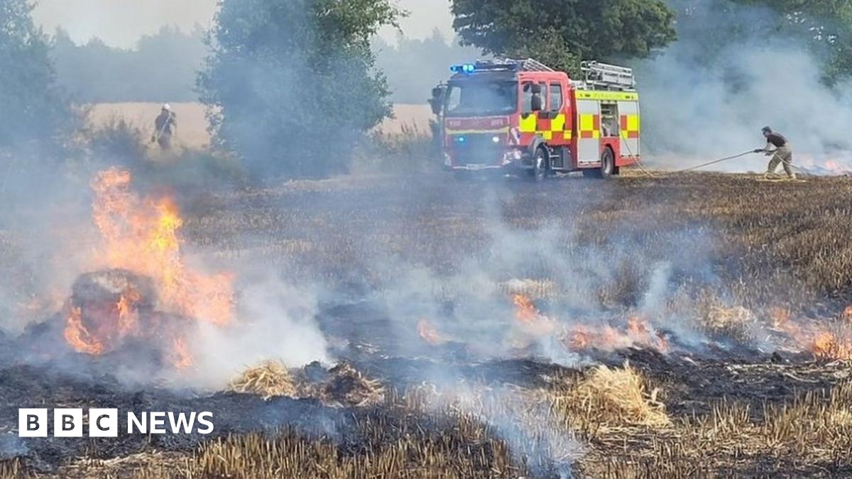 Suffolk field fires being put out across the county - BBC News