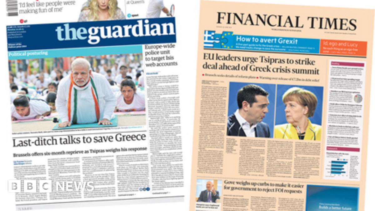 Newspaper headlines: Greece debt, welfare cuts and Italian language ...