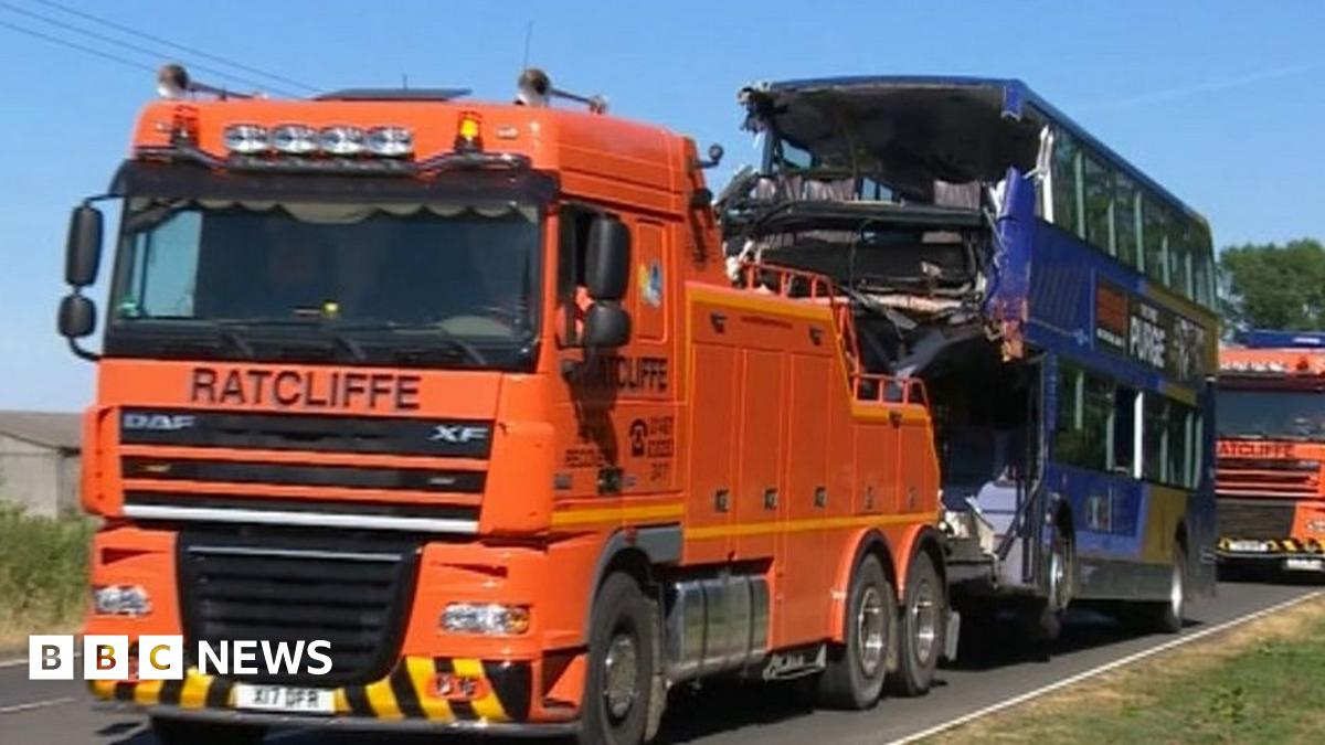 Bus driver in fatal A47 crash was drowsy, inquest told - BBC News