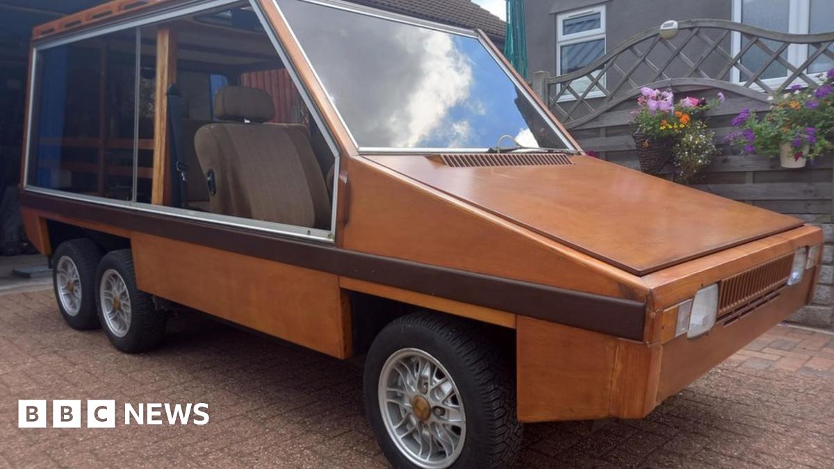 Rare car made out of wood put up for auction by Bristol teacher - BBC News