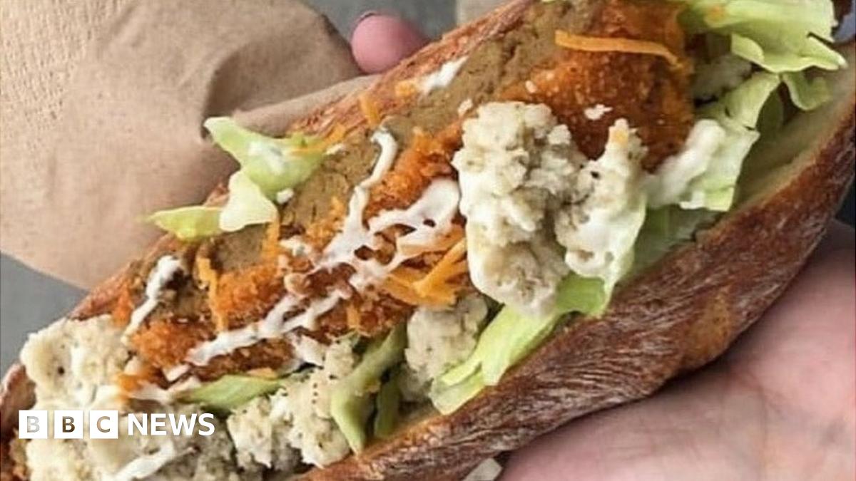 Vegan chicken fillet roll copycat row bites Insomnia Coffee - BBC News