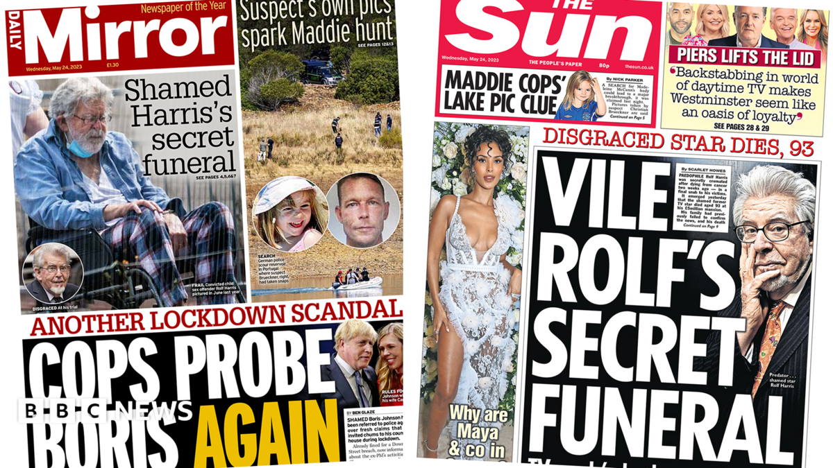 Newspaper headlines: 'Cops probe Boris again' and 'secret Rolf funeral ...