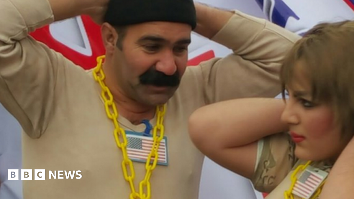 Iranians mock US captives in parade to mark revolution - BBC News
