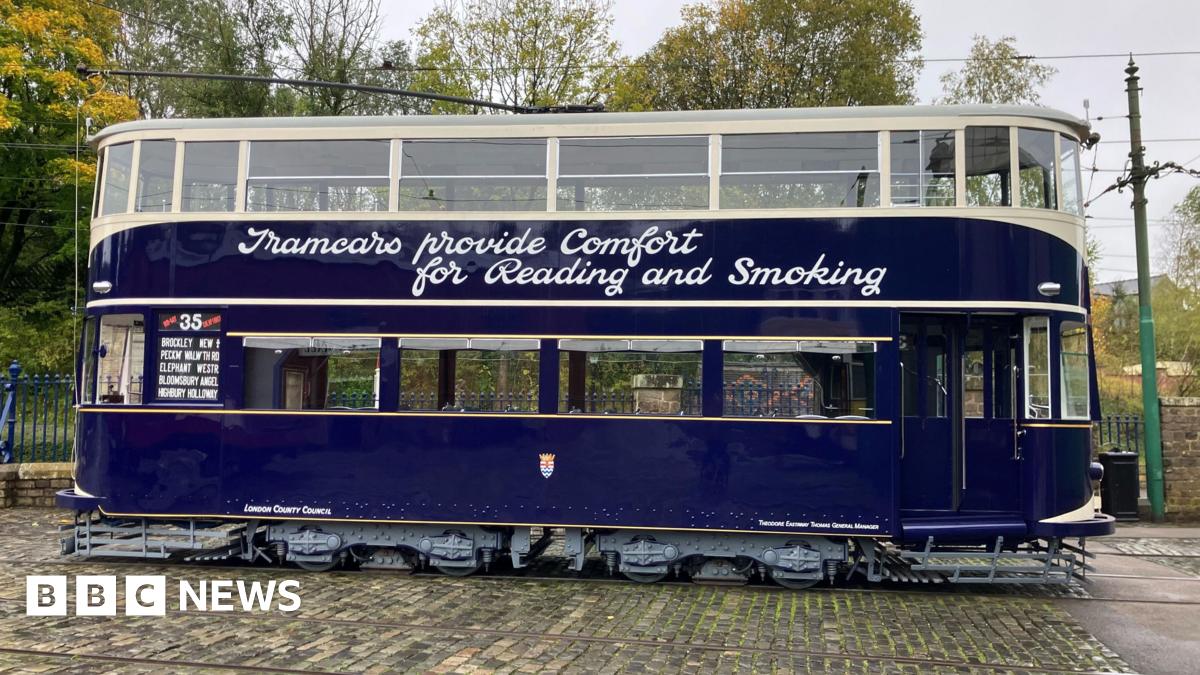 Restored Leeds tram on the move again after 67 years - BBC News