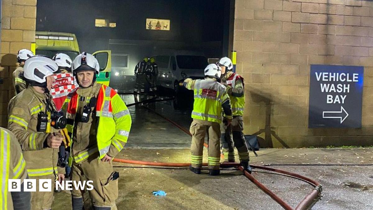 Basildon car fire inside industrial unit put out - BBC News