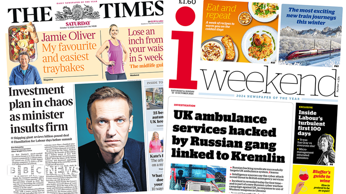 Newspaper headlines: 'Investment plan chaos' and 'ambulance service ...