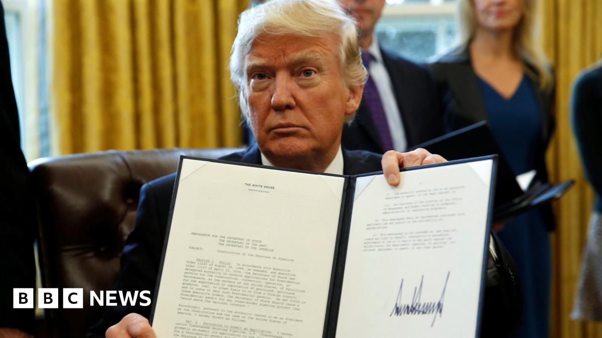 Trump backs Keystone XL and Dakota Access pipelines - BBC News