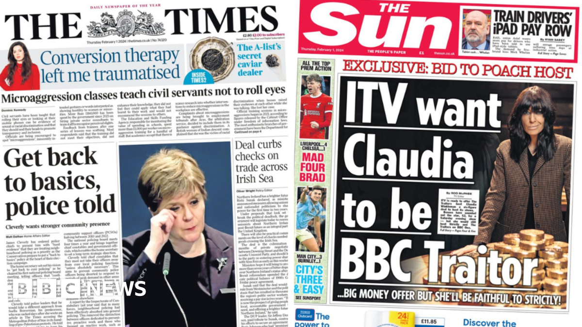 Newspaper headlines: Sturgeon's 'crocodile tears' and 'ITV want ...