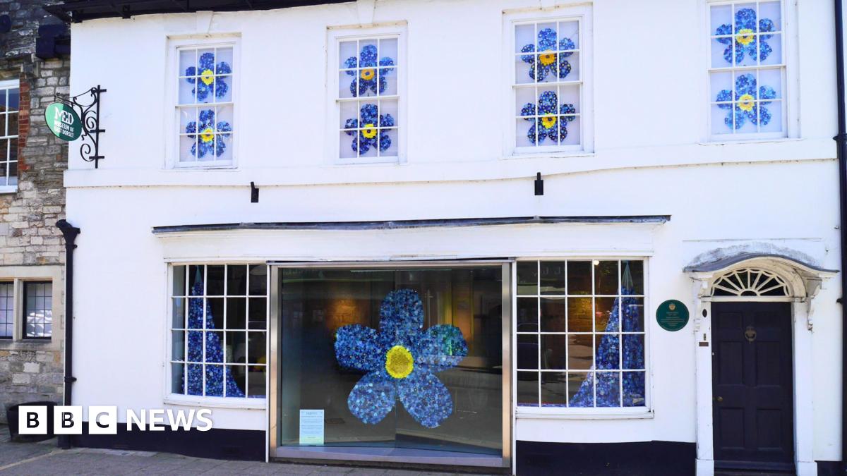 Wimborne: forget-me-not display created for dementia action week - BBC News