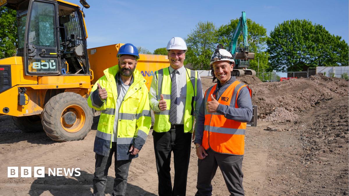 Housing development work begins on former Coseley Swimming Baths - BBC News