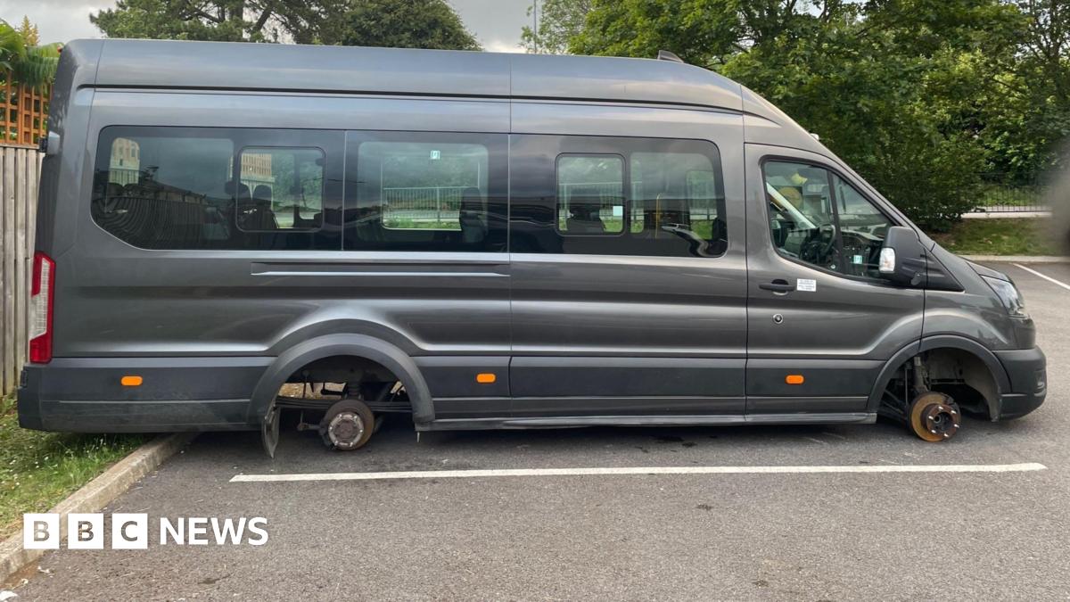 Charity 'devastated' after wheels stolen off bus for the disabled - BBC ...