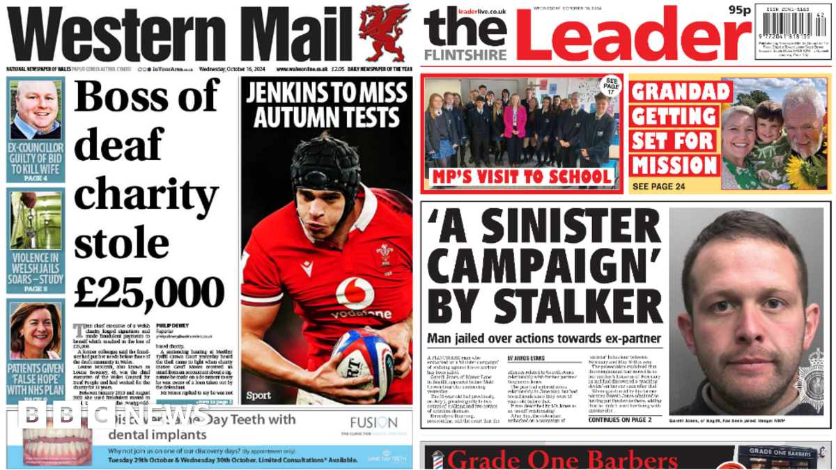Wales' papers: Deaf charity boss stole £25k and 'sinister' stalker ...