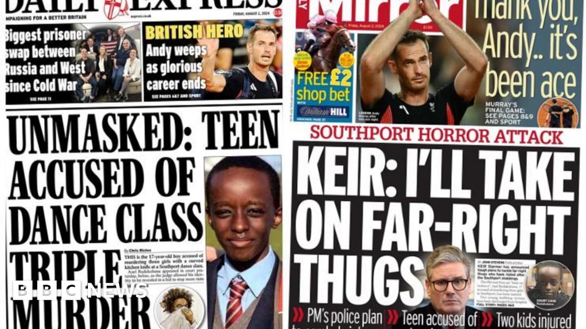 Newspaper headlines: Southport suspect 'unmasked' - BBC News