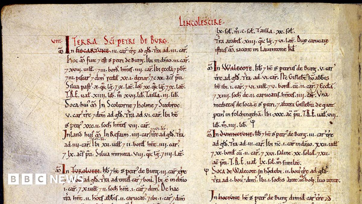 Domesday Book on public display at Lincoln Castle - BBC News
