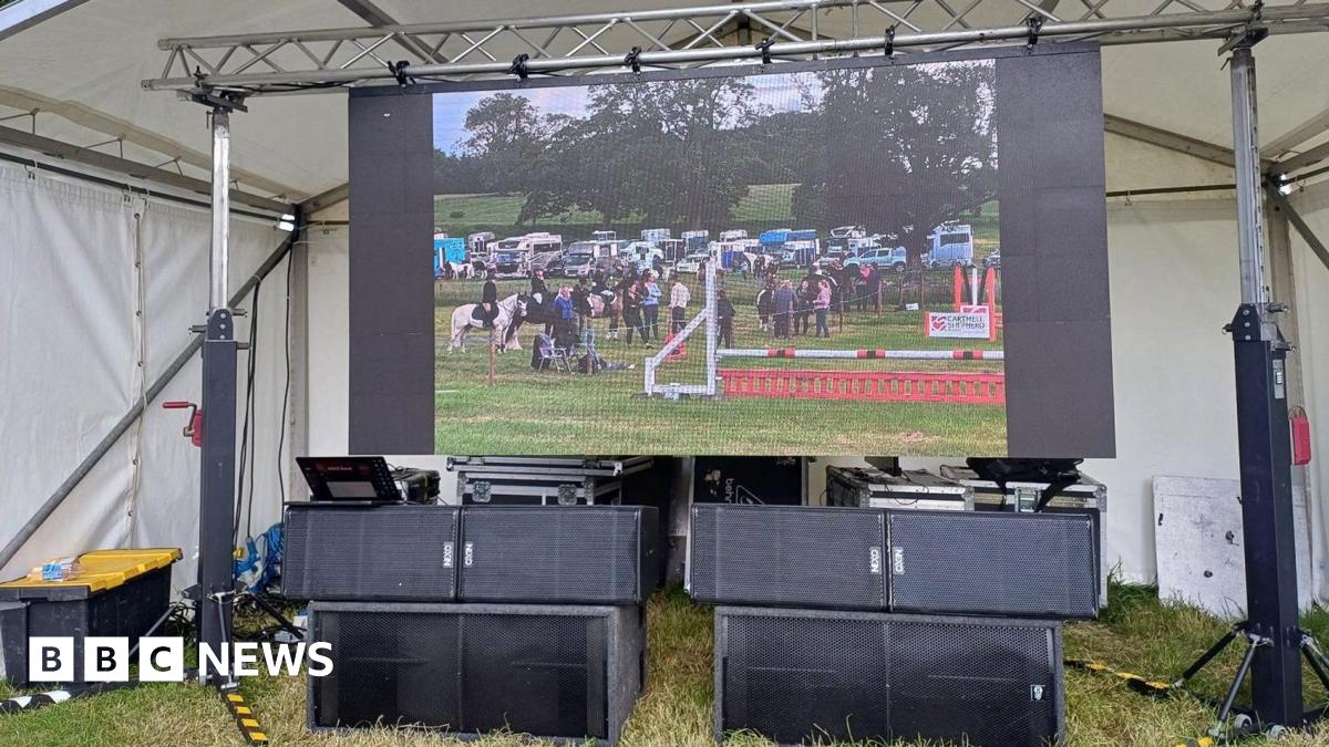 Skelton Show puts up big screen for England-Switzerland game - BBC News