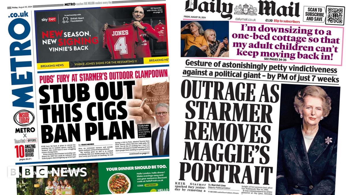 Newspaper headlines: Anger at PM's 'cigs ban plan' and removal of ...