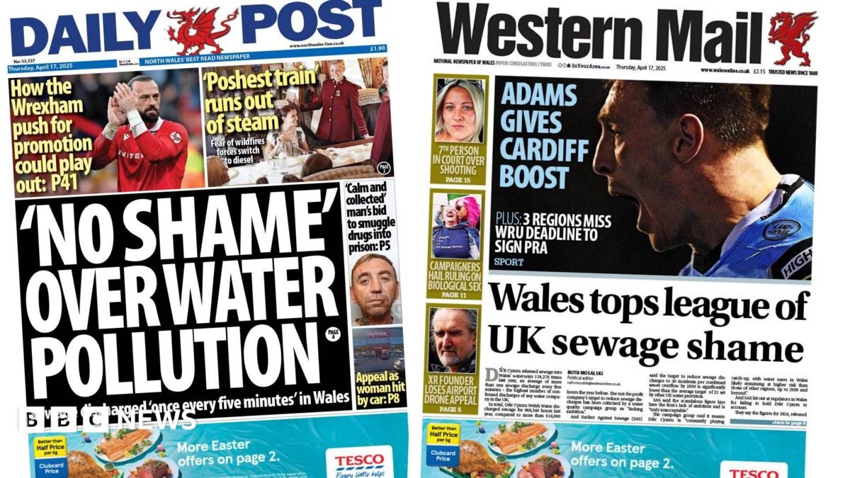 Wales' papers: Sewage spills and seventh charged in shooting - BBC News