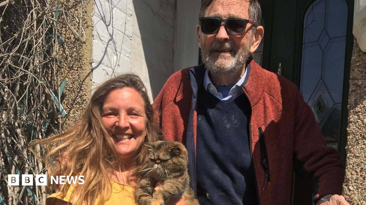 Deal cat doing 'much better' after rescue from under floorboards - BBC News