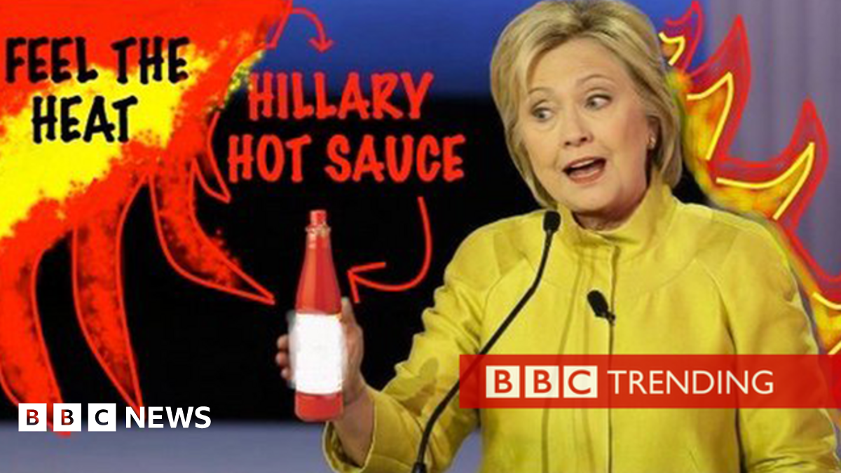 Hillary's hot sauce claim inflames 'pandering' row - BBC News