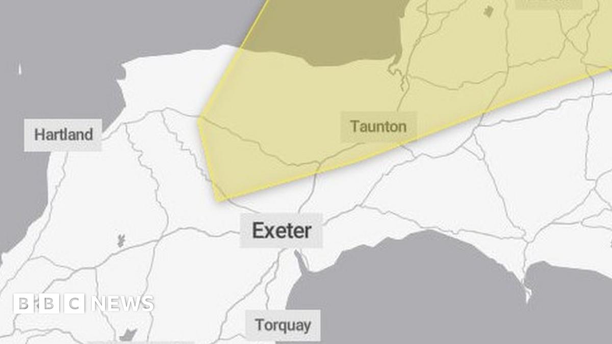 Yellow thunderstorm warning for parts of Devon - BBC News