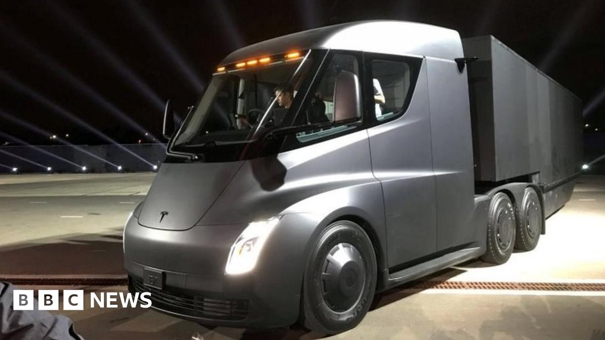 Tesla unveils first truck - and roadster - BBC News