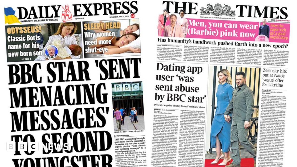 'BBC star facing fresh claims' and 'Kyiv's Nato delay' - BBC News