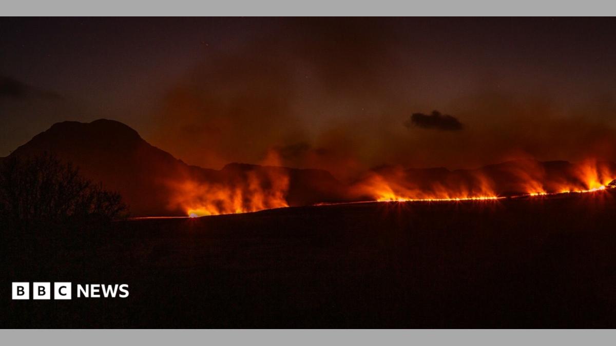 wildfires-die-down-after-moorland-burns-in-gwynedd-bbc-news