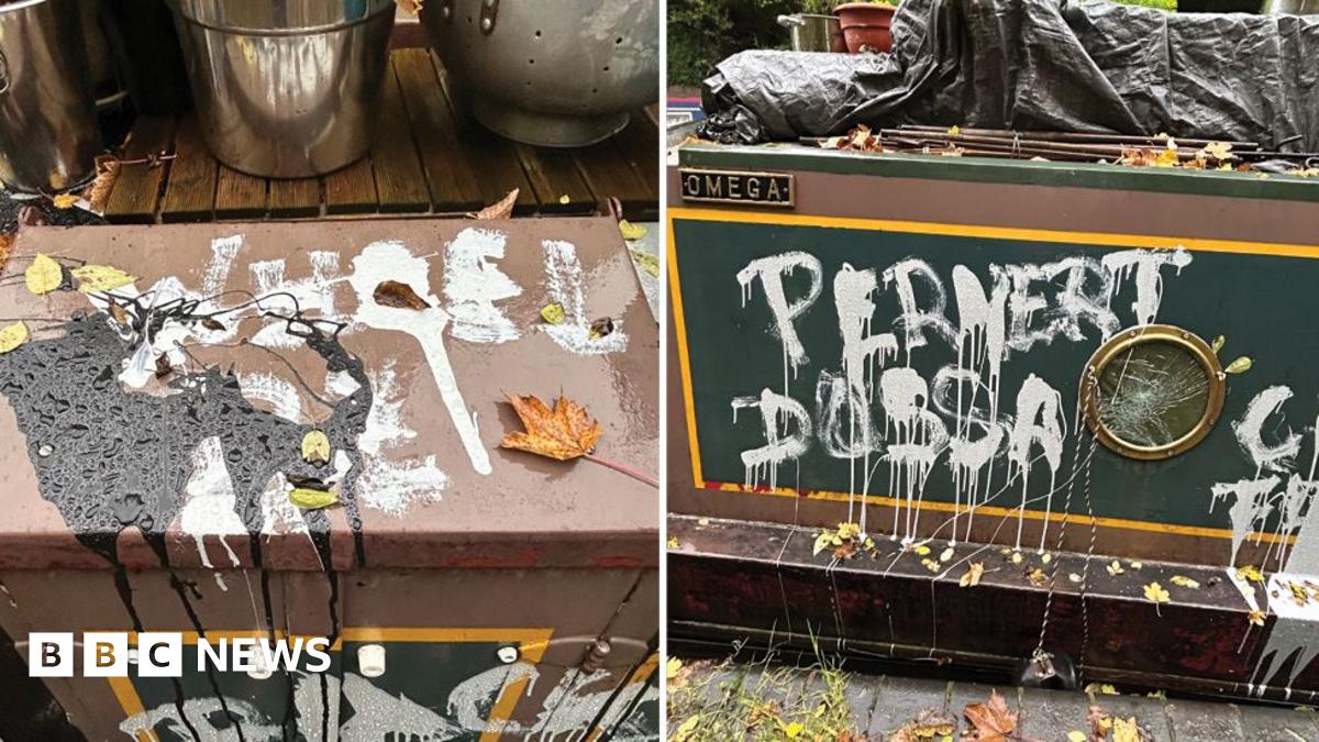Narrowboat owner 'devastated' by Stourbridge vandalism - BBC News
