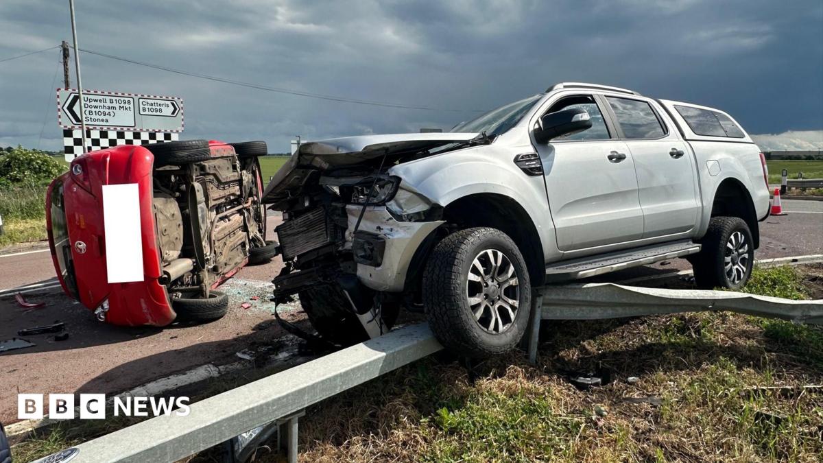 Boots Bridge crash sees driver taken to hospital - BBC News
