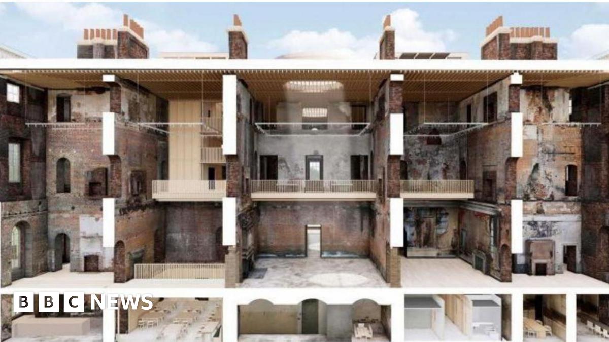 Guildford stately home to be part-restored after large fire - BBC News