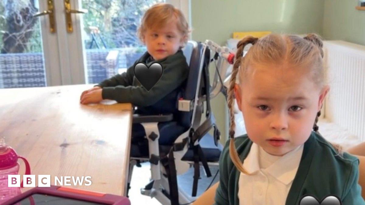 Heanor mum says her 'miracle twins' are thriving at school - BBC News