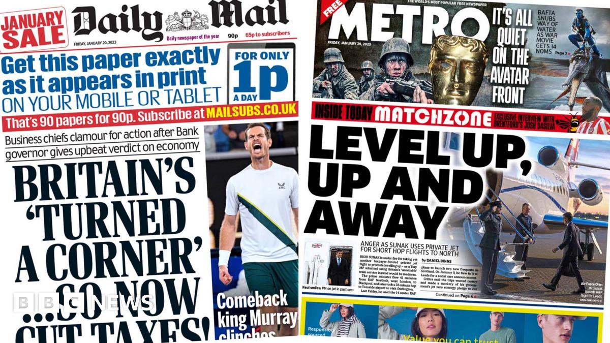 Newspaper headlines: 'Inflation corner turned' and levelling up anger ...