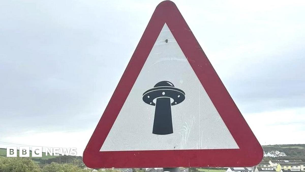 UFO sign in Spielberg Netflix series village Broad Haven - BBC News