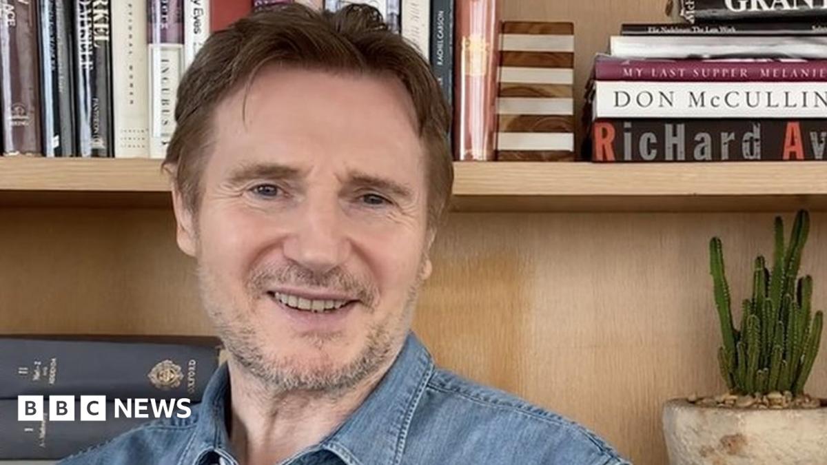 Liam Neeson 'proud' of new integrated school Seaview Primary - BBC News