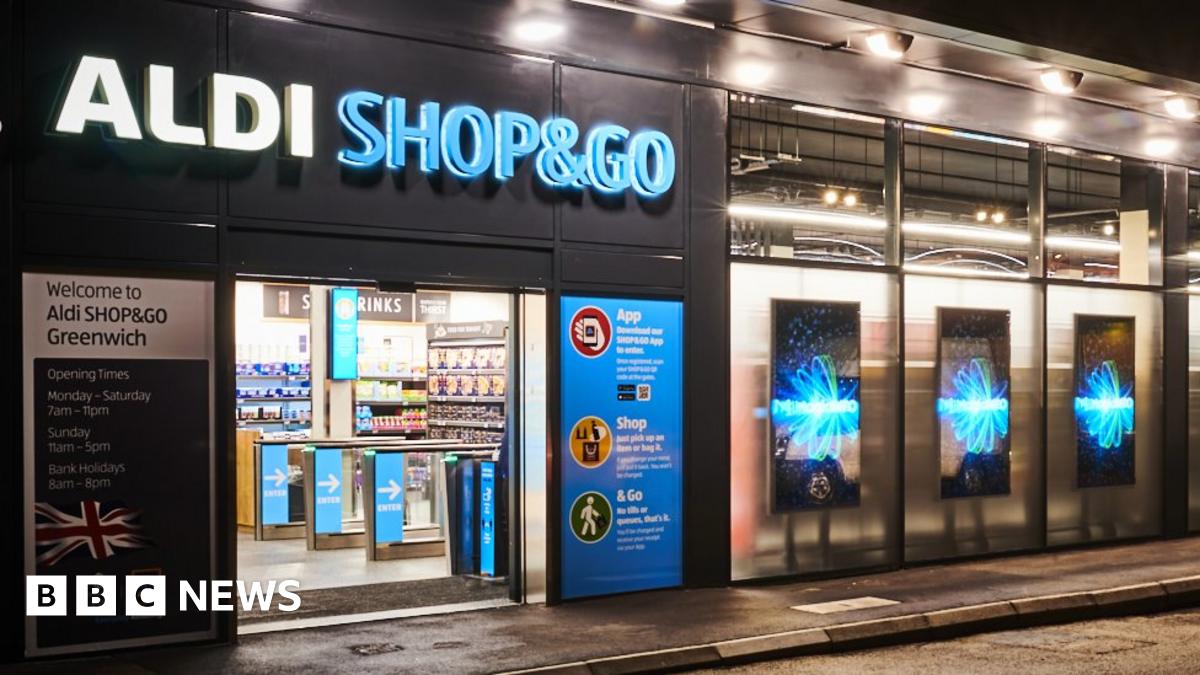 Aldi opens its first till-free supermarket - BBC News