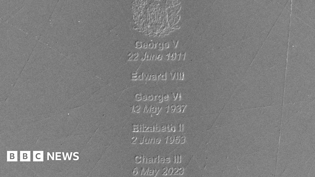 Microscopic monarch names etched on to coronation coin - BBC News