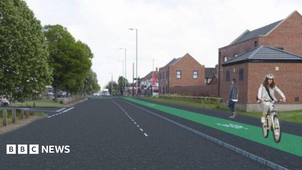 Images released of new cycle scheme for Preston Road in Hull - BBC News
