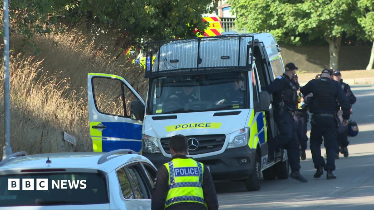 Two men charged in Tregunnel Hill police operation - BBC News