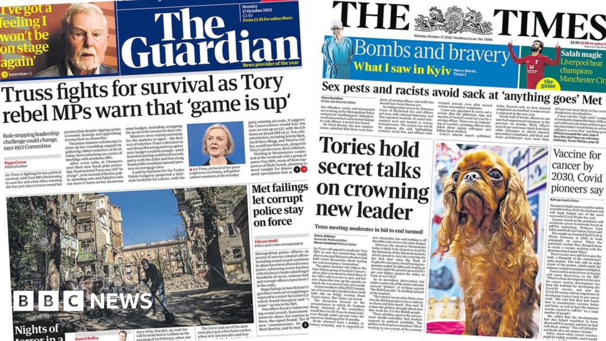 Newspaper headlines: 'Game is up' for Truss and 'Met failings' exposed ...