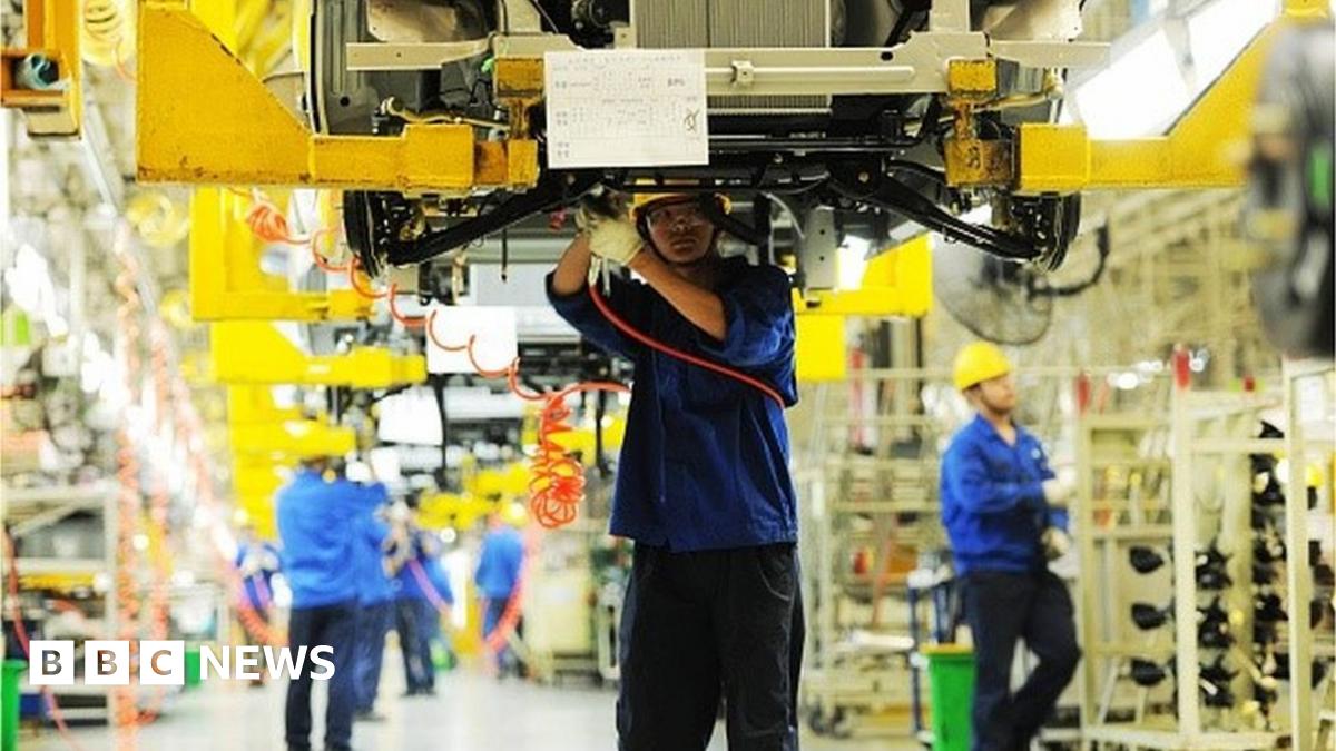 China manufacturing shrinks for third month in a row - BBC News
