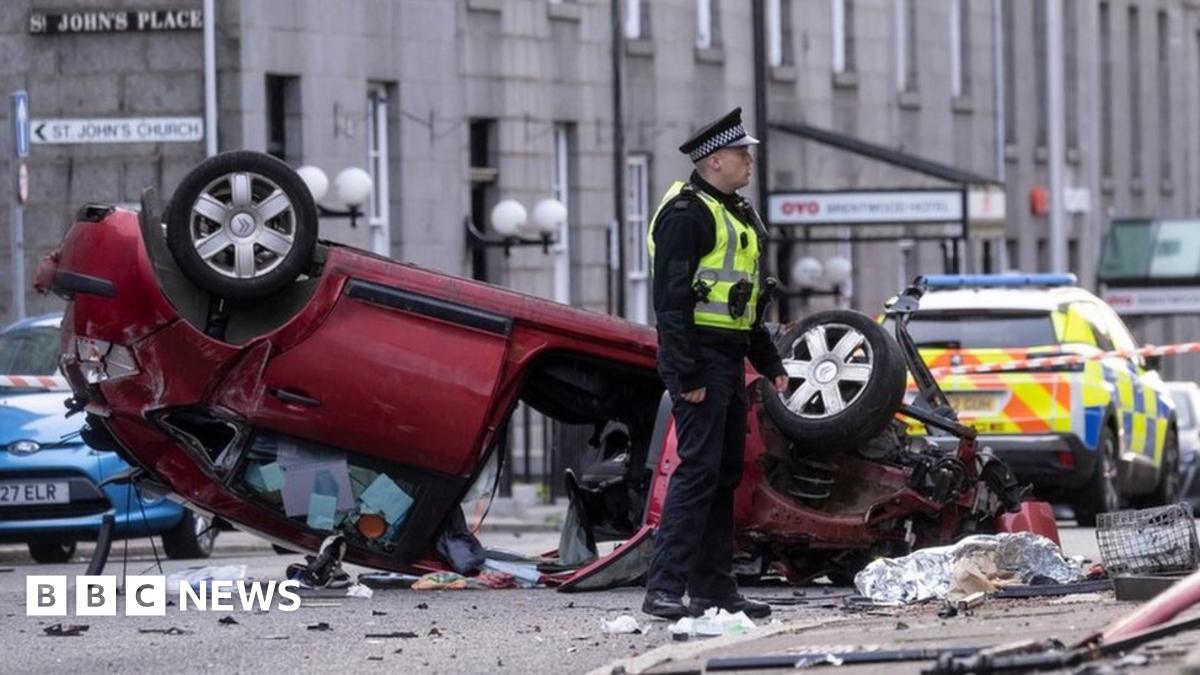 Two taken to hospital after serious Aberdeen crash - BBC News
