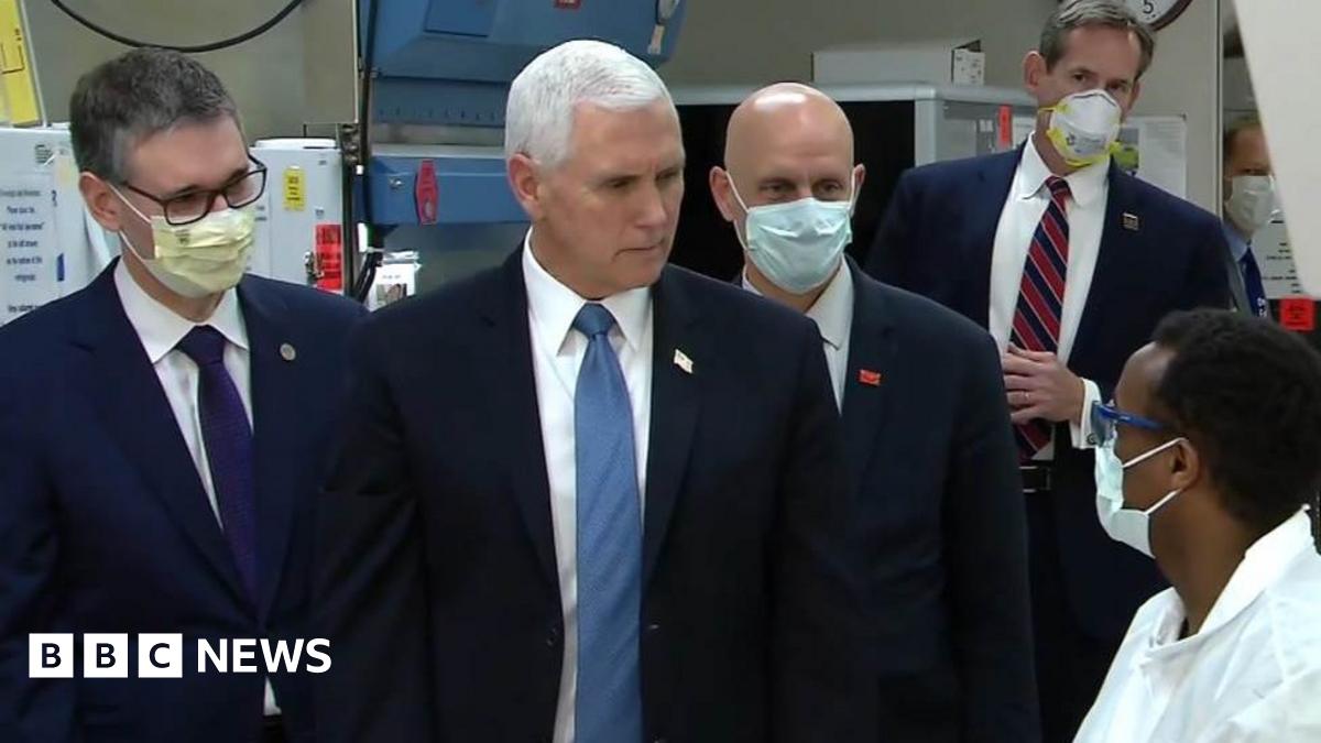 Coronavirus: Mike Pence flouts rule on masks at hospital - BBC News