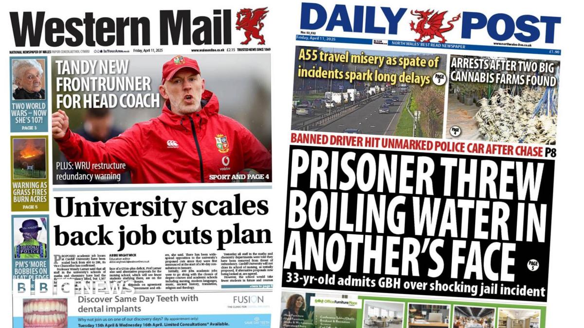 Wales' papers: Uni scales back job cuts and prisoner scalds inmate ...
