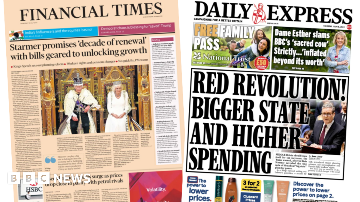 Newspaper headlines: Starmer's 'red revolution' and promises of renewal ...