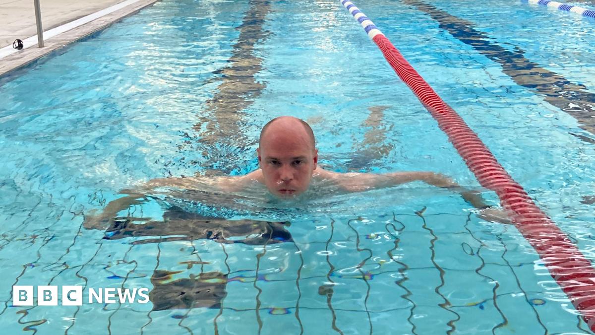 Children in Need challenge beset by missing swimming trunks - BBC News