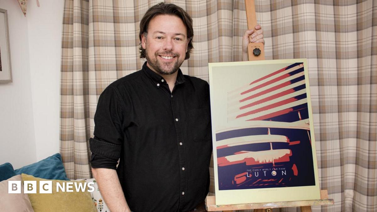 Calendar artwork showcases 'warts and all' Luton landmarks - BBC News