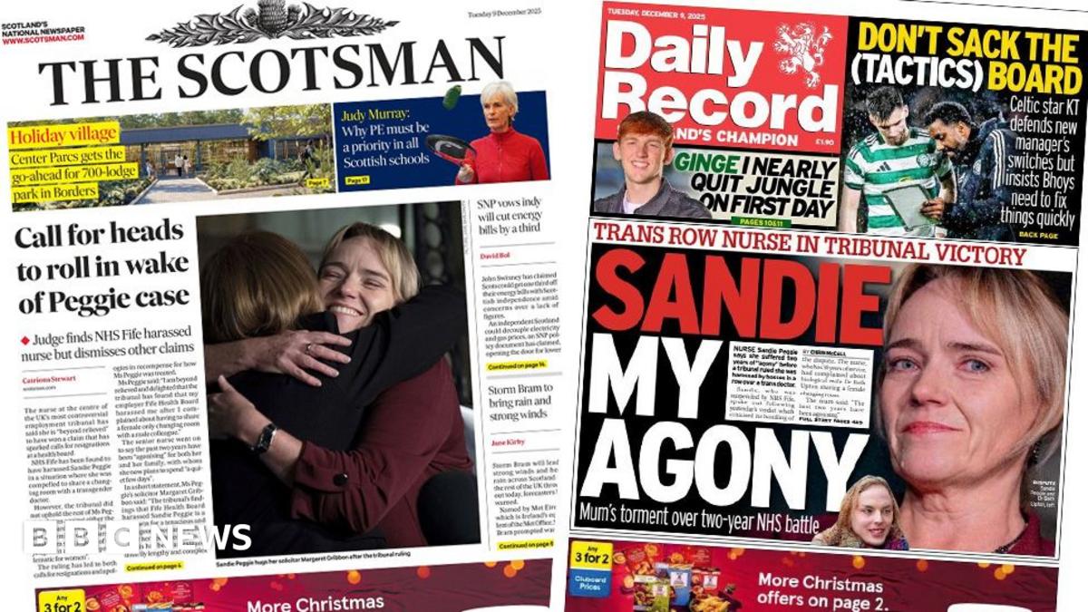 Scotland's papers: Sandie Peggie 'agony' as NHS board 'harassed nurse ...