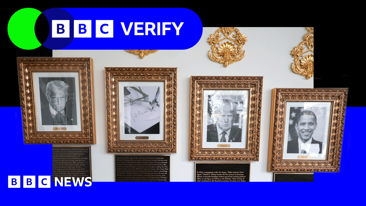 Fact-checking White House plaques targeting former US presidents - BBC News