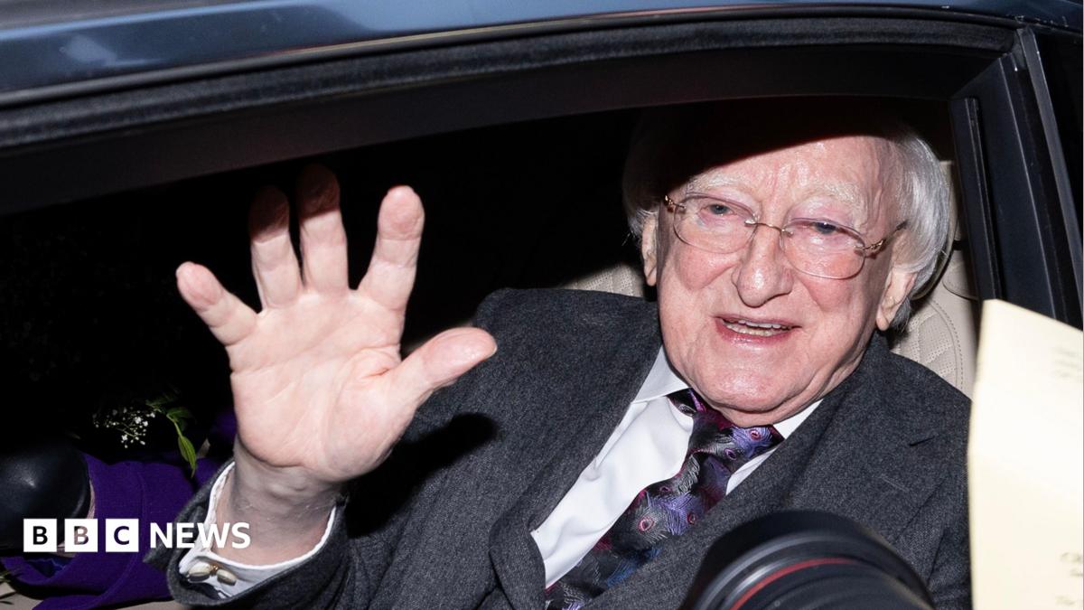 Michael D Higgins leaves Áras on last day as Irish president - BBC News