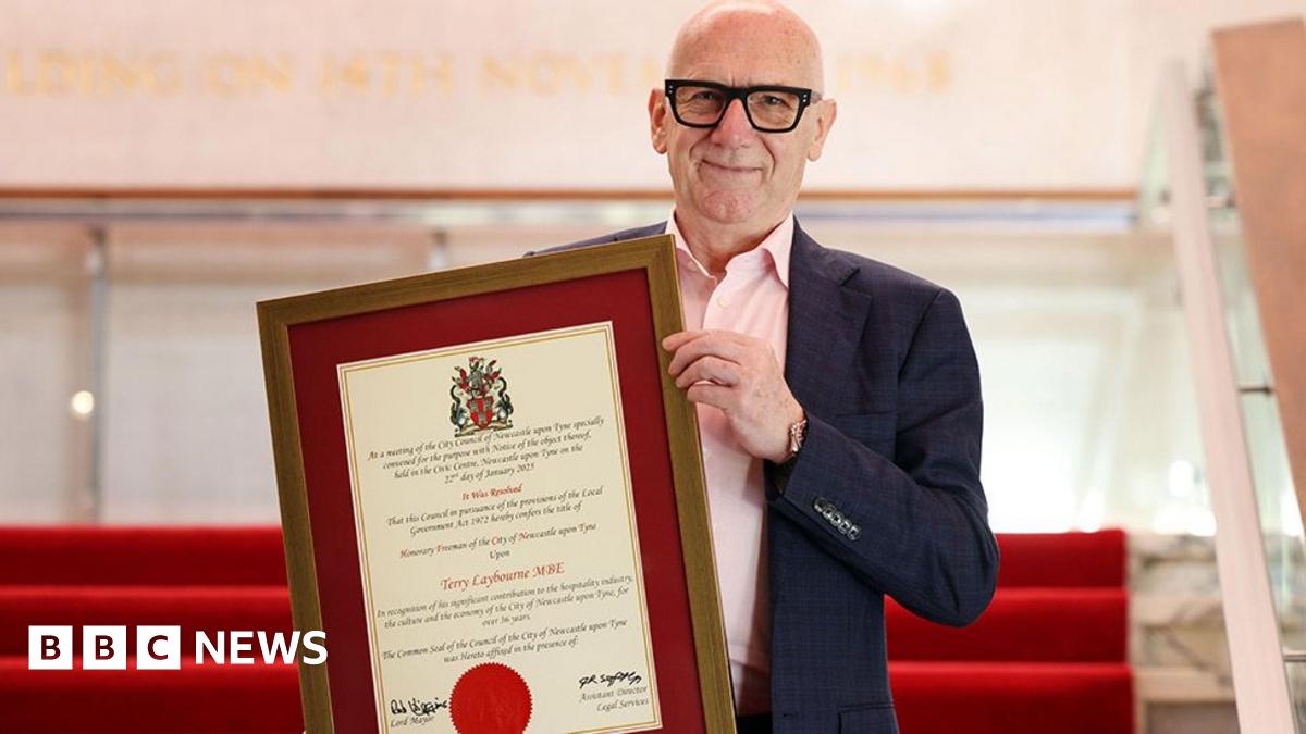 Chef Terry Laybourne receives freedom of Newcastle - BBC News